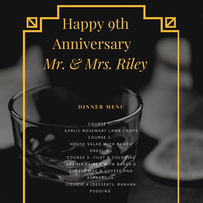 CUSTOM MENUS – Chef Shobe